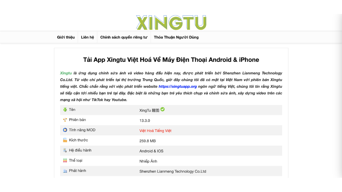 XINGTU - Link Tải App 醒图 Việt Hoá từ website chính thức